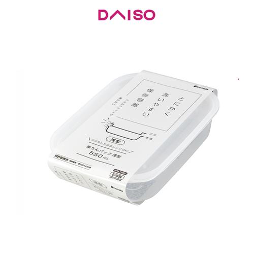 Jual Daiso Plastic Food Pack Shallow Type 550ml Clear White - Jakarta ...
