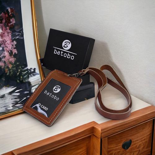 Jual Gantungan Kulit Asli ID Card Holder Name Tag Batobo B001532 ...