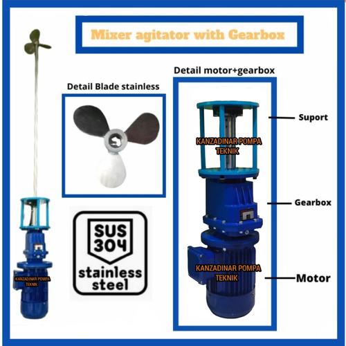 Jual Agitator Mixer kimia SS304 0,37KW 0,5HP 380V Mixer chemical W/Gearbox - Jakarta Barat ...