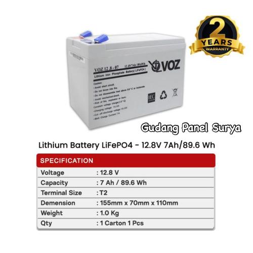 Jual Aki Lithium VOZ Battery Lithium LiFePO4 12,8V 7AH 7 ah voz litium ...