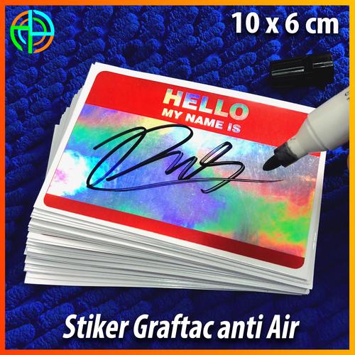 Jual (isi 18) Stiker Hologram Hello My Name is Stiker Slap sticker ...
