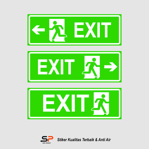 Jual Stiker Sign K3 Jalur Evakuasi Exit Panah Kiri / Kanan - Panah ...
