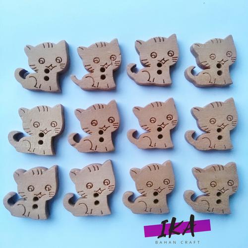 Jual [IKA] 12pcs Kancing Baju Karakter Catty Kitty Unik Lucu Bahan Kayu ...