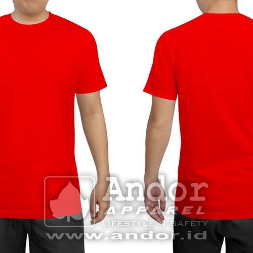 Jual Kaos Polos merah cabe O-neck Cotton Combed 24s - XL - Jakarta ...