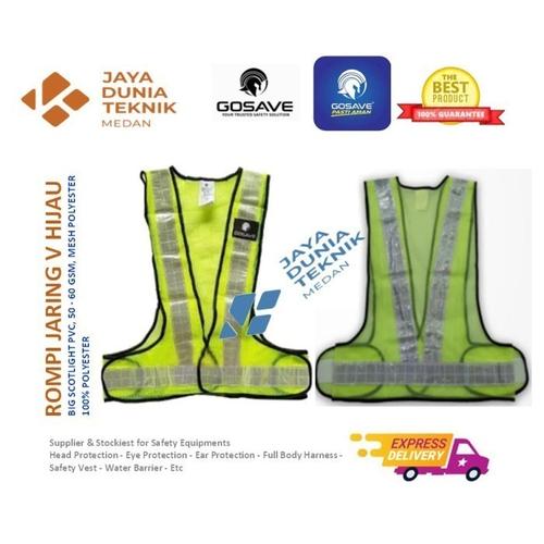 Jual Rompi Safety Proyek / Safety Vest Jaring Jala V Gosave - Hijau ...