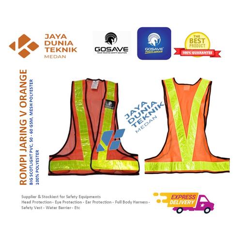 Jual Rompi Jaring Model V , Rompi safety V orange gosave - Kota Medan ...