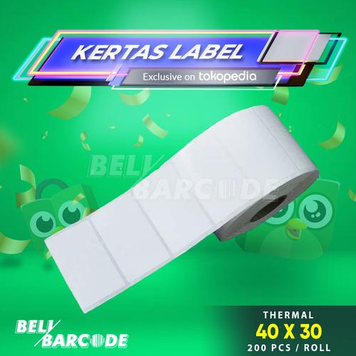 Jual STIKER LABEL BARCODE THERMAL 40X30 - 40 X 30 - 40mm X 30mm @200 ...