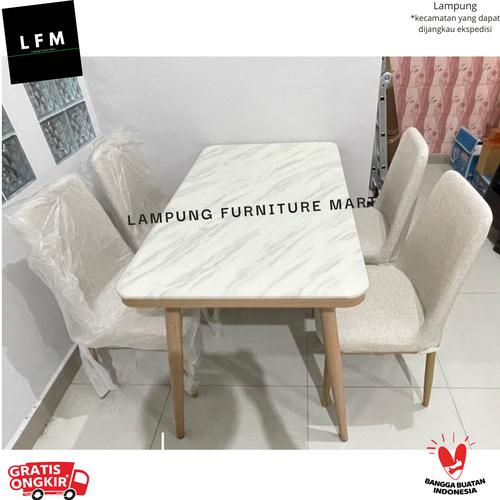 Jual Set Meja Makan Putih Importa Marmer DS MATTO 4 Kursi - LFM Lampung ...