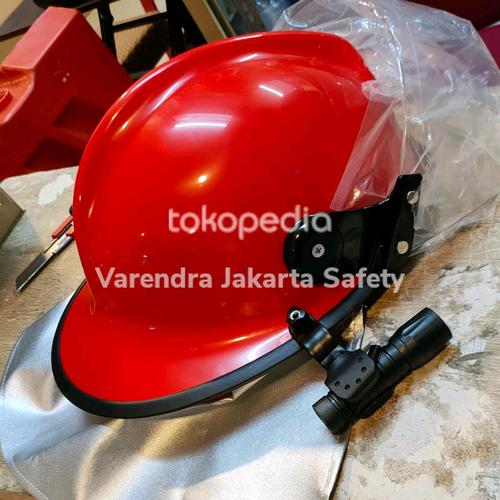 Jual Helm Damkar Lengkap dengan Senter / Helmet Damkar Include Bracket ...