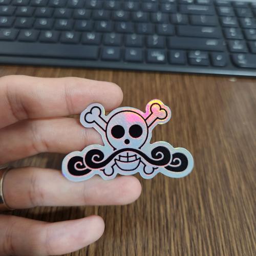 Jual Sticker Hologram Anime - PSH1794 - One Piece - Logo Roger ...