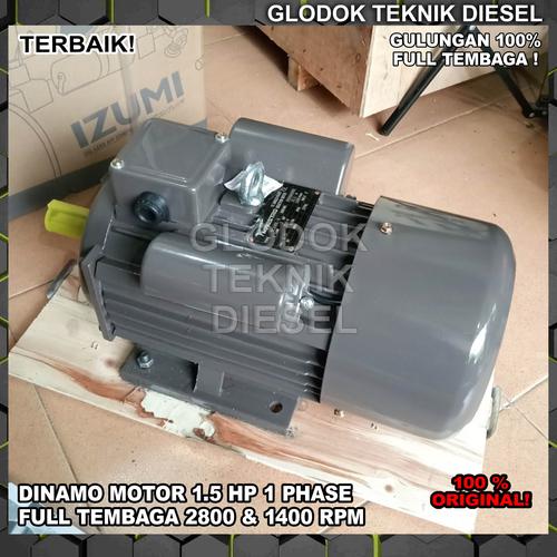 Jual Dinamo Motor 1.5 1,5 HP 2800 1400 Rpm 2 & 4 Pole 1 Phase Full ...