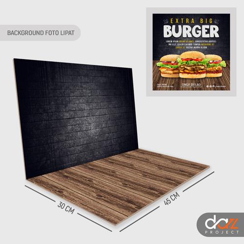 Jual Alas Foto Lipat 30x45 Background Backdrop Foto Produk Wood Black ...