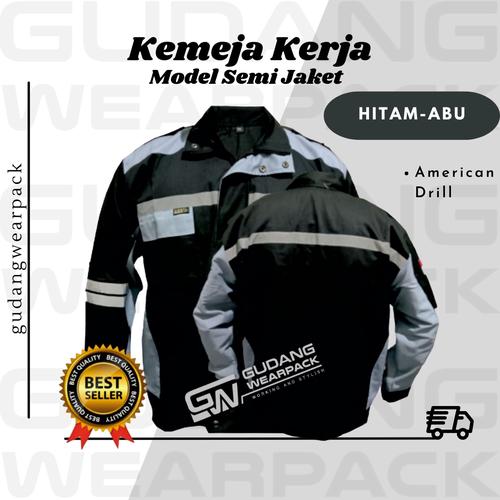 Promo Gudang Wearpack - Baju Kerja Proyek Semi Jaket Hitam Abu - HITAM ...