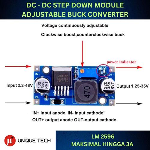 Jual LM2596 STEP DOWN DC - DC BUCK CONVERTER ADJUSTABLE LM-2596 5V 12V 24V - Kota Bandung ...