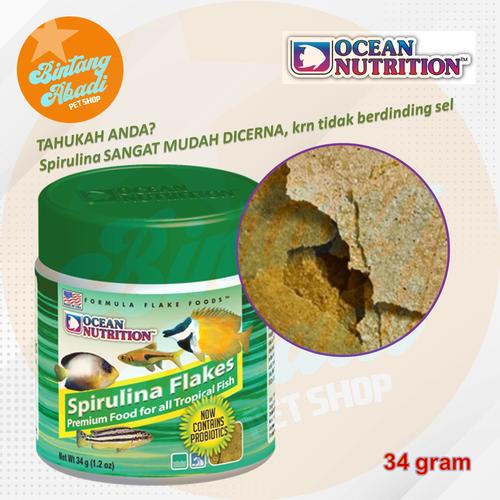 Jual Ocean Nutrition Spirulina Flakes ON Makanan Ikan Flake Premium ...