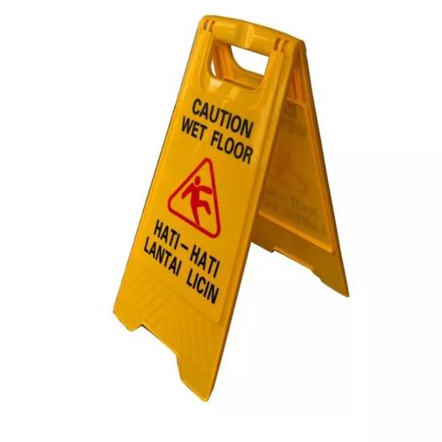 Jual Papan peringatan lantai basah-caution wet floor-foldable sign ...