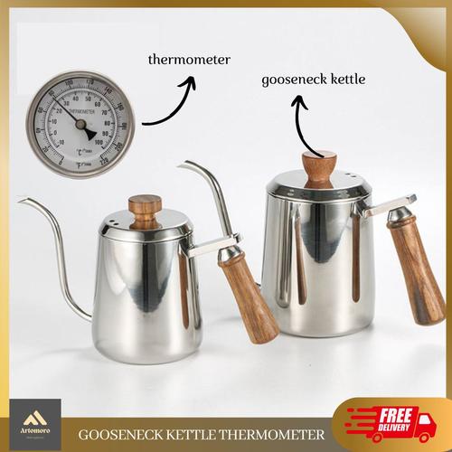 Jual Gooseneck Kettle 350ml Wooden Handle Teko Kopi Leher Angsa Japan Style - 350ML THERMO - Kab ...