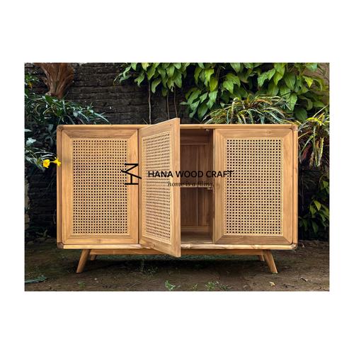 Jual CREDENZA BUFFET MINIMALIS, ALMARI PENYIMPANAN KAYU JATI RATTAN ...