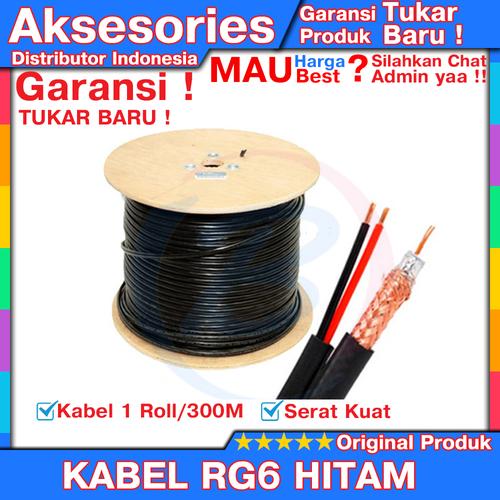 Jual Kabel CCTV RG6 300 Meter + Power Bahan Kabel Tebal Dan Tahan Panas ...