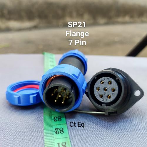 Jual SP21 Flange 7 Pin Plug n Socket IP68 Panel Mount konektor Steker 7 ...
