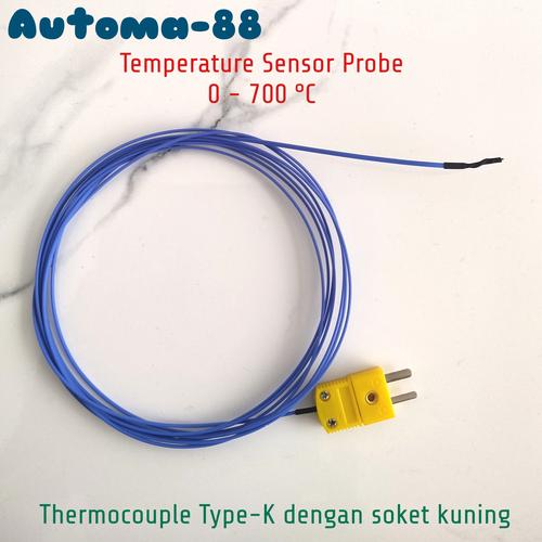 Jual K-Type Temperature Sensor Probe 0-700C kabel biru PTFE Teflon ...