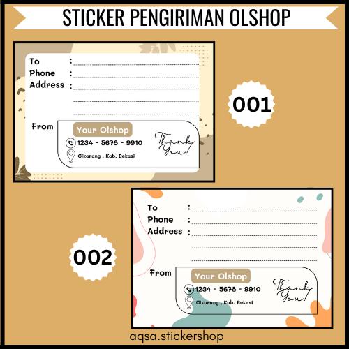 Jual Sticker Label Pengiriman Olshop Custom Ukuran 10cm x 7cm - 010 ...
