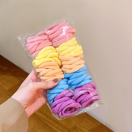 Jual JP023 karet rambut donut hitam ikat rambut warna warni 100pcs ...
