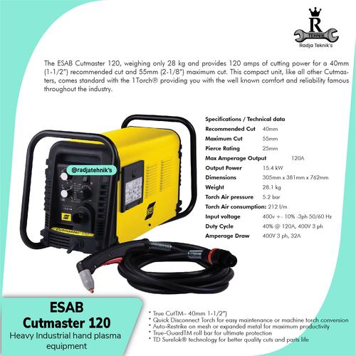Jual Cutmaster 120 Heavy Industrial \ Plasma Cutting 120A \ Esab Mesin ...