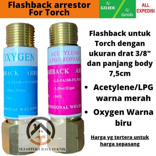 Jual Flashback arrestor for torch Oxygen dan Acetylene/LPG (Harga 1set ...