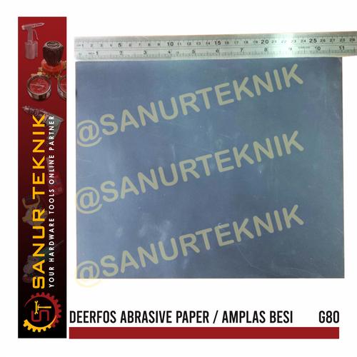 Jual DEERFOS Abrasive Paper / Amplas Besi / Amplas Kertas Grit 80 G80 ...