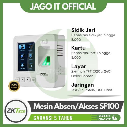 Jual Mesin Absensi Fingerprint dan Access Door ZKTeco SF100 - Putih, Non RFID - Jakarta Barat ...