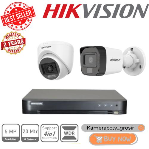 Jual PAKET CCTV HIK VISION 5MP 4 CHANNEL 2 KAMERA - 500GB - Jakarta ...