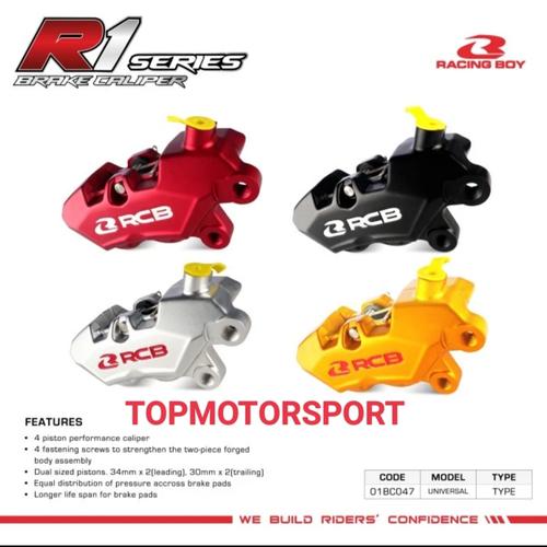 Jual RCB R1 CALIPER KALIPER REM NMAX / AEROX 4 PISTON PLUS BREKET RCB ...