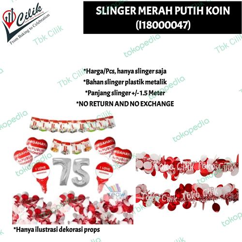 Jual slinger+rumbai+garlan+merah putih+koin+hut ri+merdeka+dekor+sepeda ...