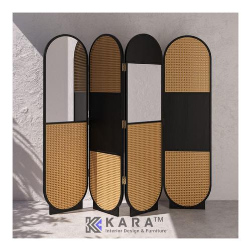 Jual Partisi Ruangan Anyaman Rotan + Cermin / Sketsel / Room Divider ...