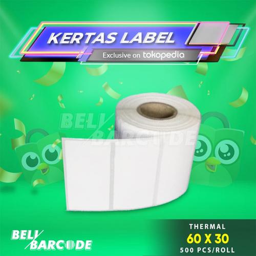 Jual Stiker Label 60x30 1Line Isi 500Pcs 60 x 30 Thermal Kertas Sticker ...