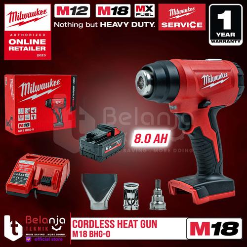 Promo Milwaukee Heat Hot Gun Cordless M18 BHG-0 Pemanas Udara Set 18V 8 ...