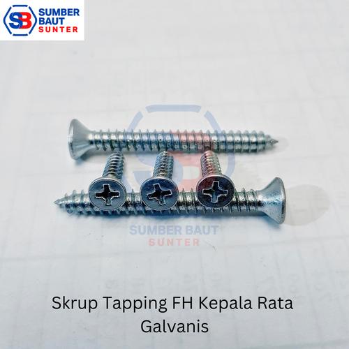 Jual FH 10x1 1/2 Tapping Screw isi 100 - Skrup Kepala Rata 10 x 1 1/2 - Jakarta Utara - Sumber ...