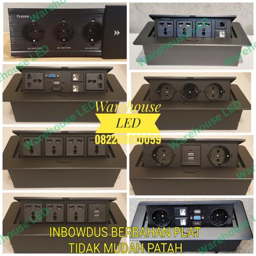 Promo Stop Kontak Meja Flip Up Stopkontak Table Socket BLACK HITAM ...