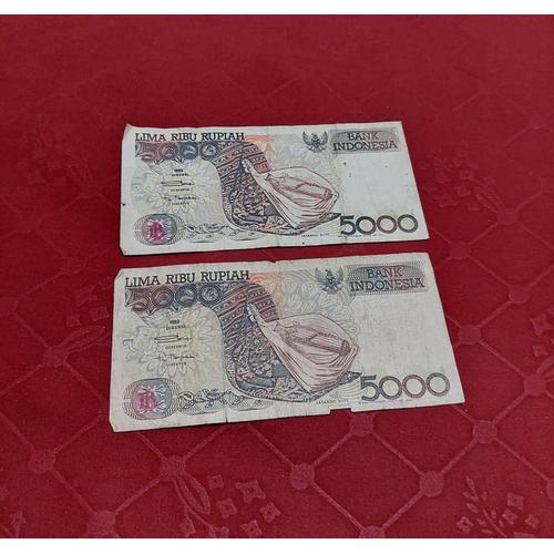 Jual uang kertas lima ribu 5000 rupiah sasando 1992 dua lembar BEKAS ...