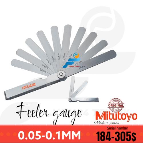 Jual original mitutoyo feeler gauge thicknes gauge 0.05-0.1mm 184-305S ...