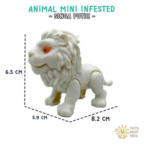 Promo Taiyo Mainan Anak Mini Animal Infested Figure Hewan Gigit Jari Koleksi - Singa Putih ...