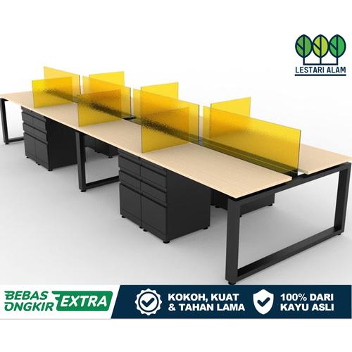 Jual Meja Kerja Workstations 8 orang - 480 X 130 X 75 cm - Meja Meeting ...