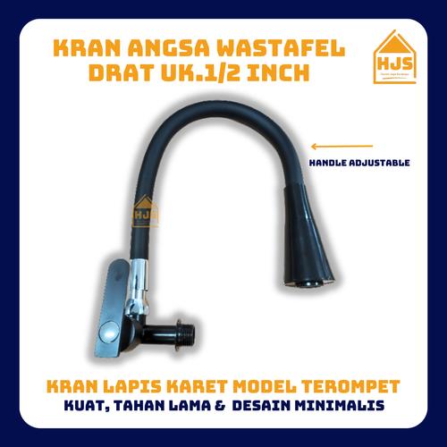 Jual Kran Angsa fleksibel engkol hitam terompet | kran dapur minimalis ...