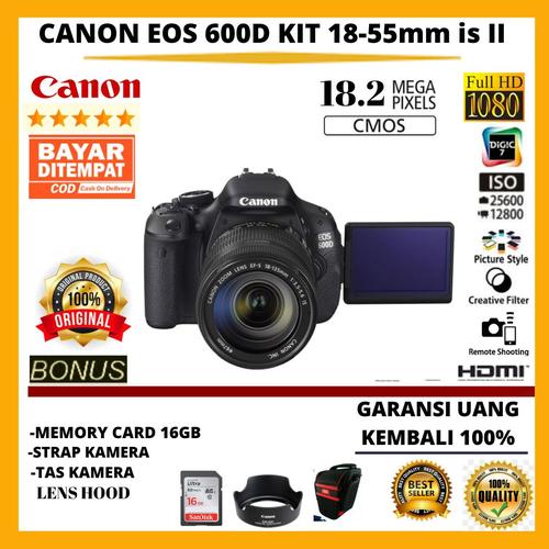 Promo Canon EOS 600d kit LENSA 18-55mm is ll [free ACCESORIES KAMERA] - 600D BODY - Jakarta ...