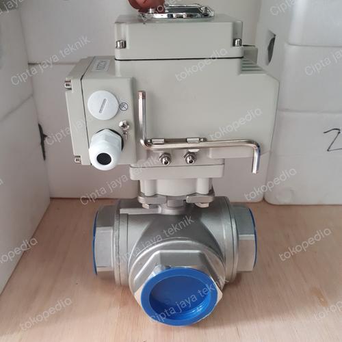 Jual ball 3way stainless motorized / ball 3 way actuator electrik 2 ...