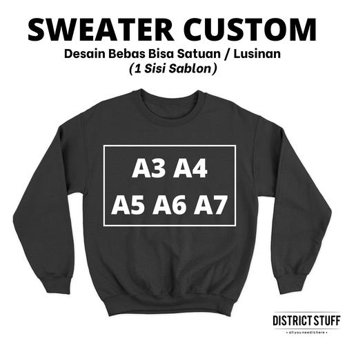 Jual Sweater Custom Sablon Gambar Satuan Crewneck Sweatshirt - A7/A6, M ...