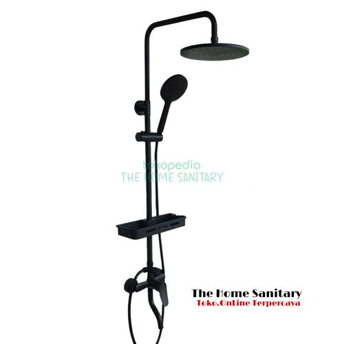Jual shower column hitam/Kran shower tiang set panas dingin hitam ...