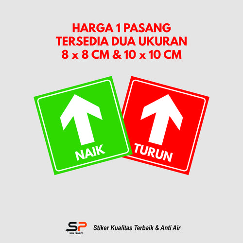Jual 1 Pasang Stiker Tanda Panah Untuk Tangga Naik Turun K3 Hijau Merah ...
