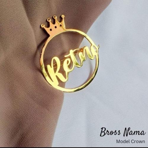 Promo bros nama pin nama custom peniti nama lapis emas 24k halus ...